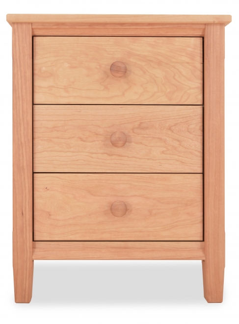 Shaker 3 Drawer Nightstand Shaker-Cherry | Maple Corner Woodworks